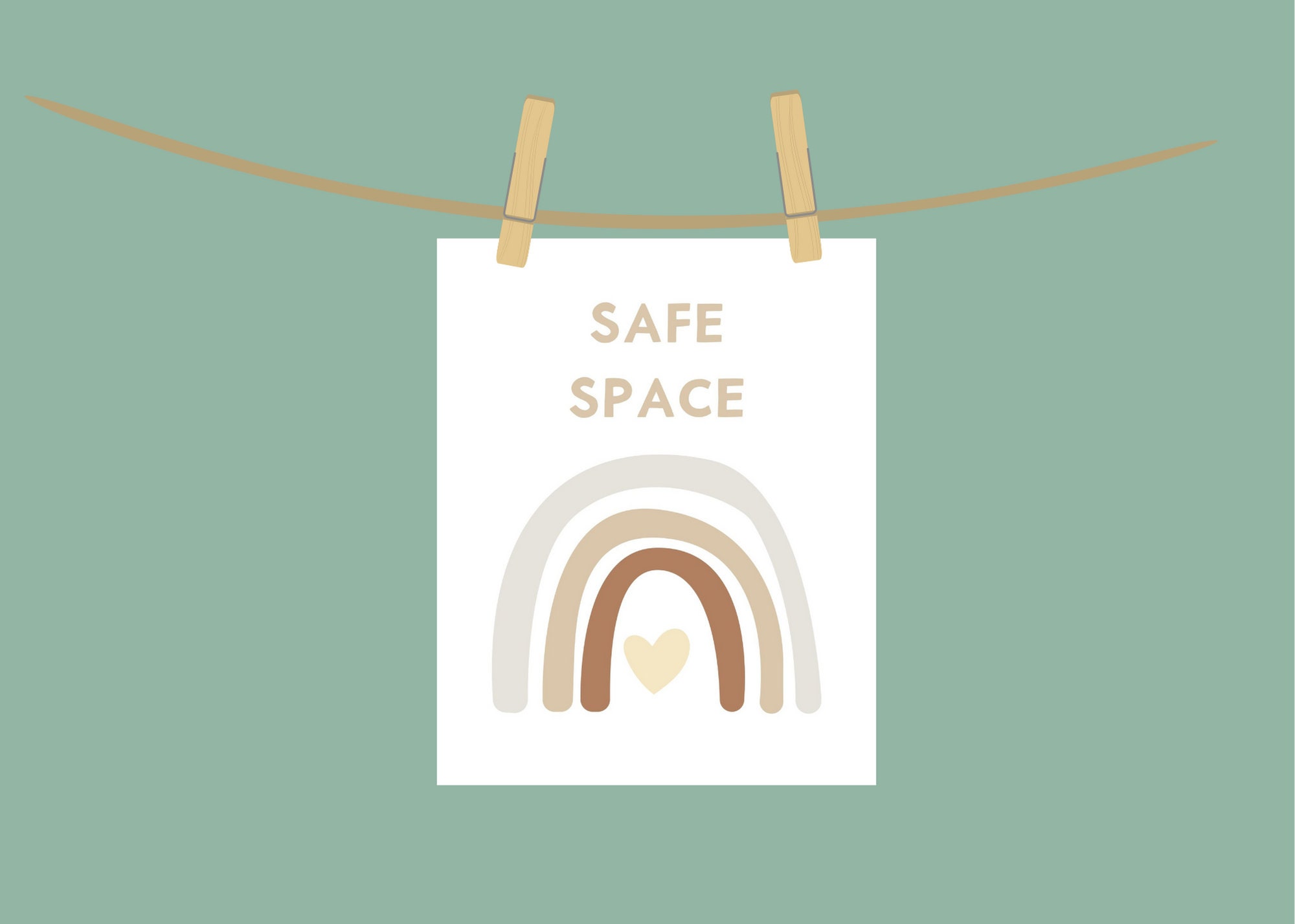 Safe Space Poster Printable Rainbow Wall Art - Etsy
