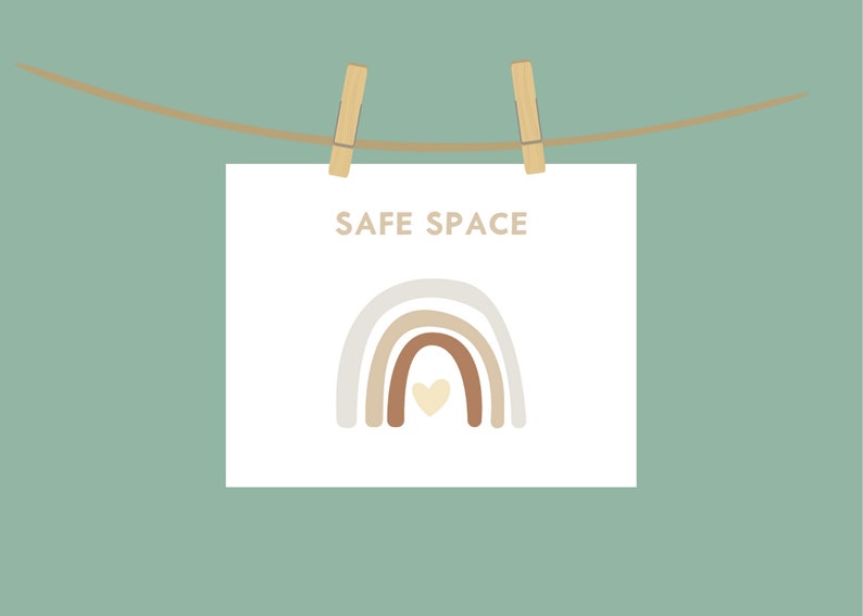 Safe Space Poster Printable Rainbow Wall Art - Etsy