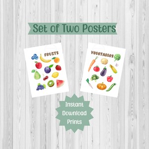 Fruits & Vegetables Poster Set | Printable Play Kitchen Art ...