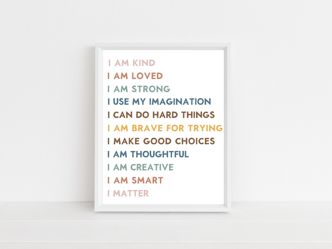 Positive Affirmation Poster for Children | Self Love Printable Poster ...