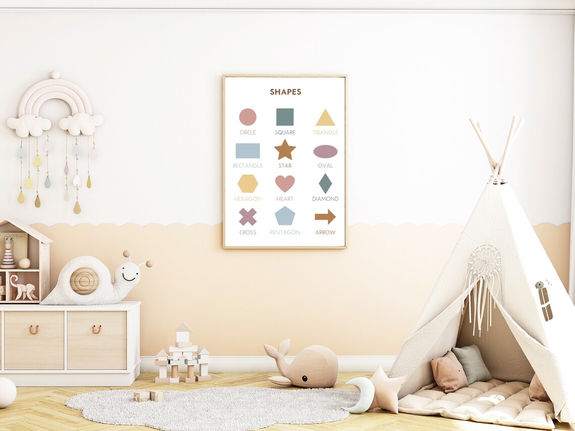 Geometric Shapes Chart Printable Preschool Educational - Etsy