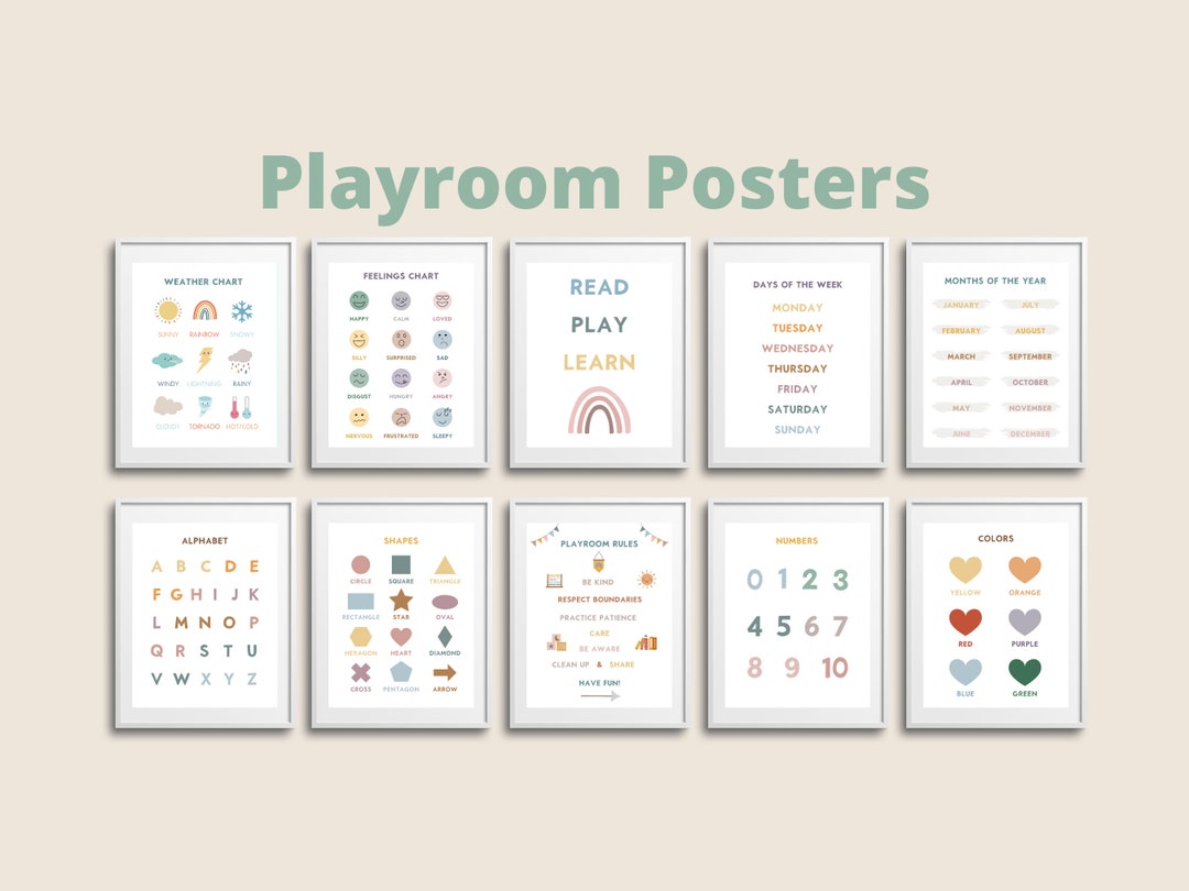Playroom Posters Bundle | Printable Educational Posters | Montessori ...