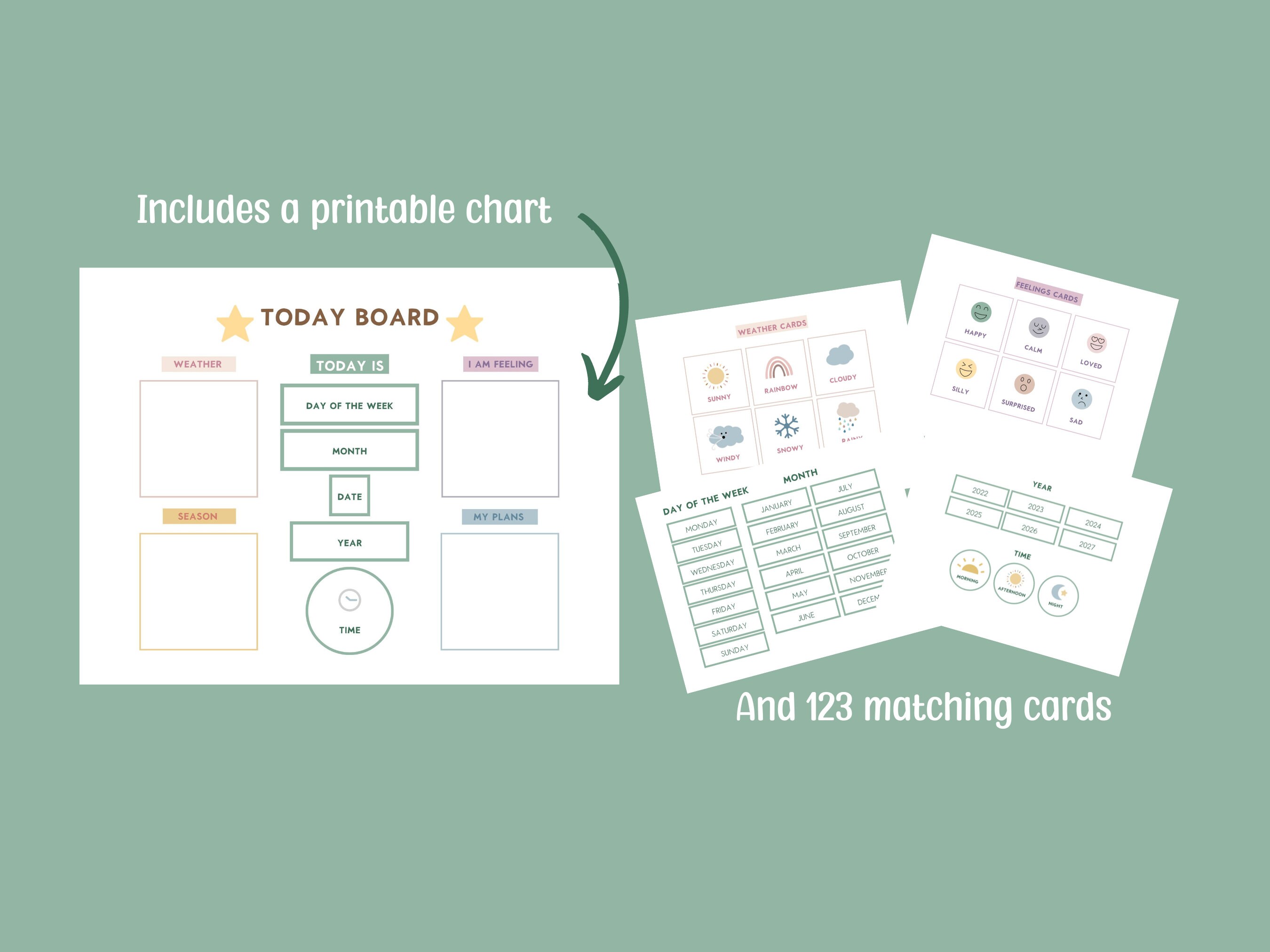 Printable Today Board | Montessori Daily Calendar (digital Download) - Etsy