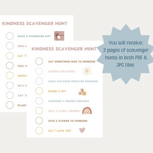 Kindness Scavenger Hunt | Instant Download Children’s Game | Printable ...