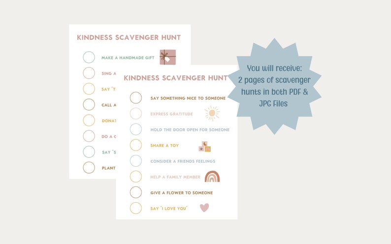 Kindness Scavenger Hunt | Instant Download Children’s Game | Printable ...