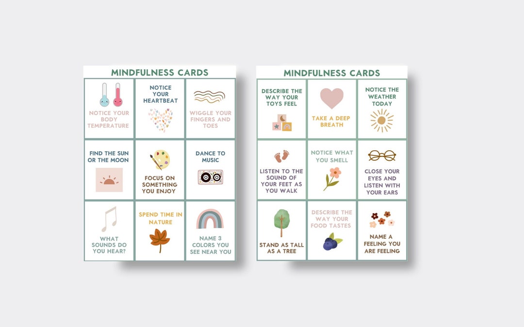 Mindfulness Cards for Children | Printable Toddler Cards | Preschooler ...