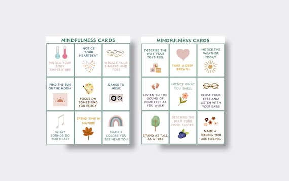 Mindfulness Cards for Children Printable Toddler Cards - Etsy