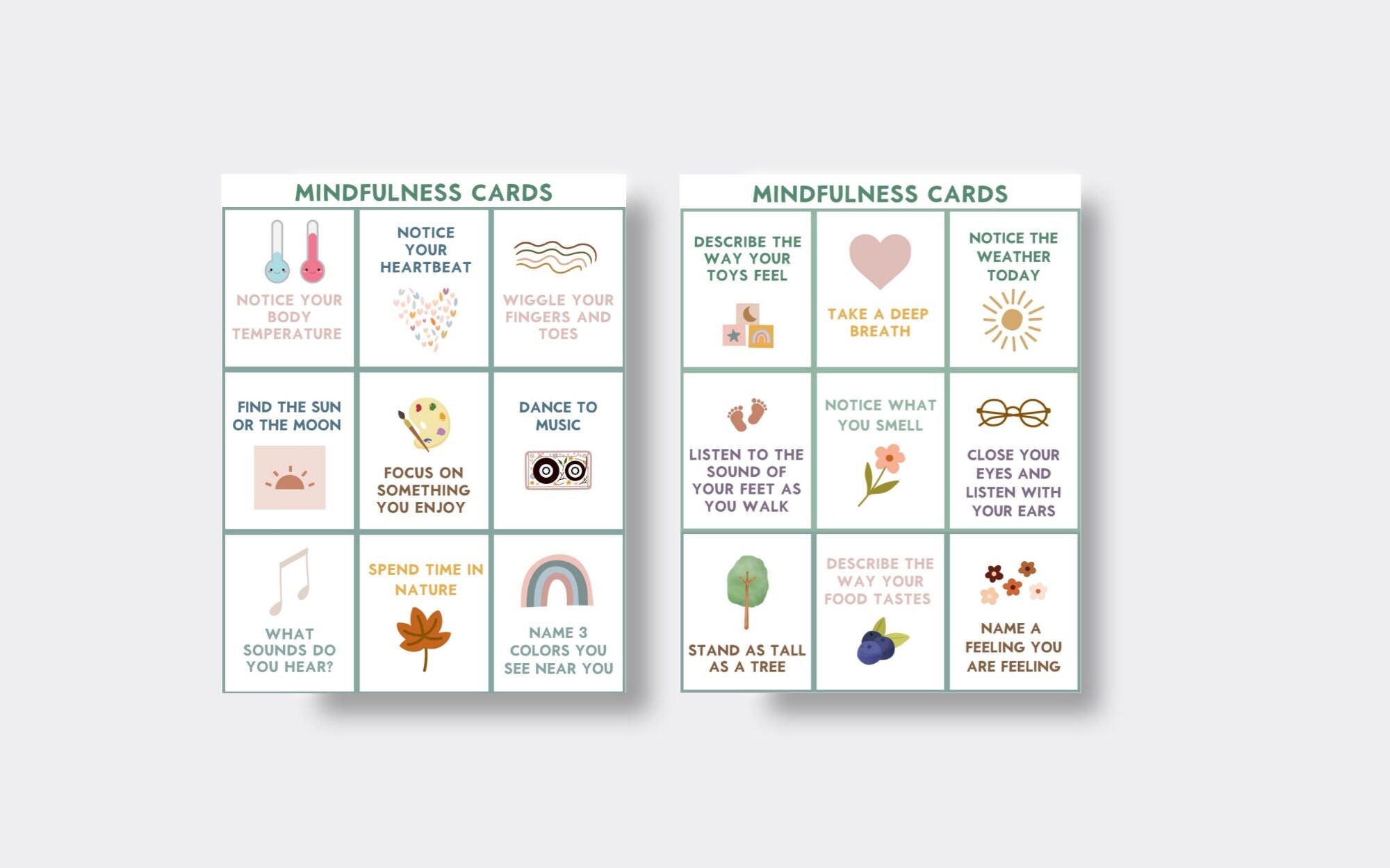 Mindfulness Cards for Children | Printable Toddler Cards | Preschooler ...