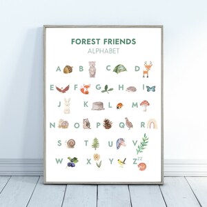 Woodland Animal Nature Alphabet Poster | Printable Forest Friends ...