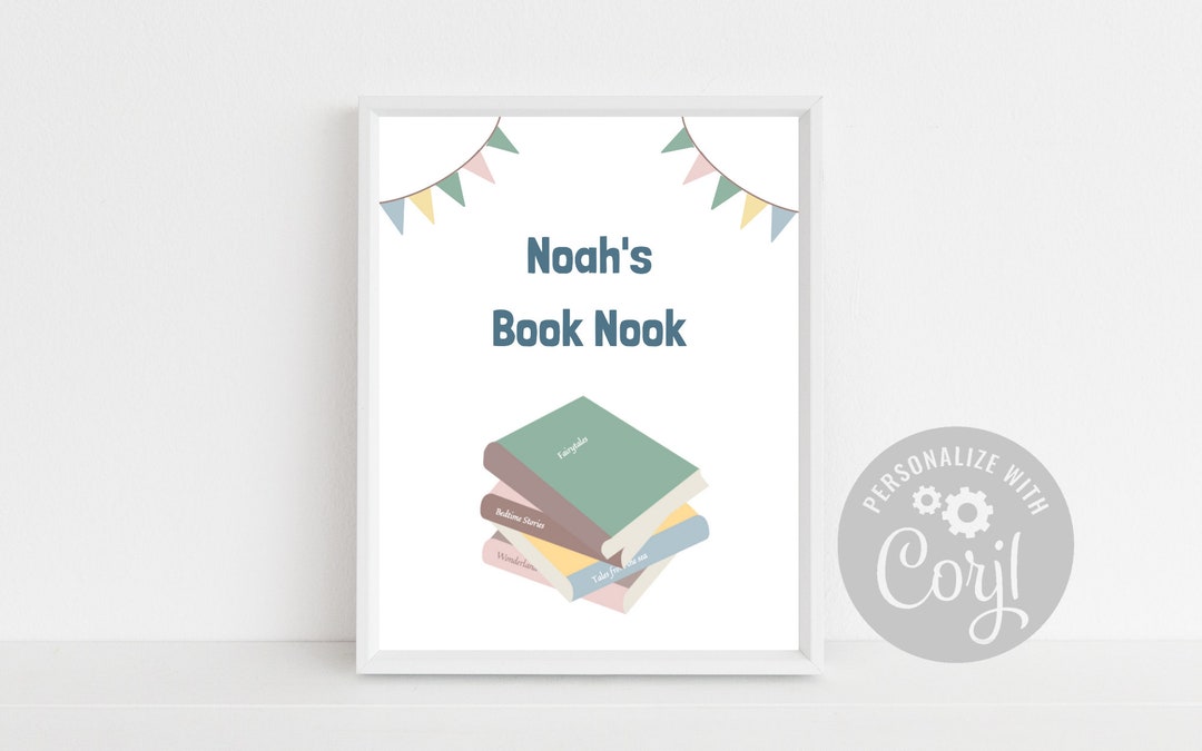 Book Nook Sign | Personalized Reading Corner Sign - Etsy