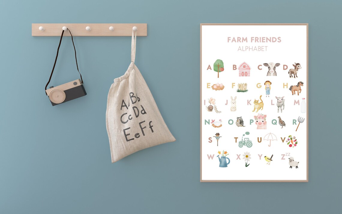 Farm Friends Alphabet Poster Printable Farm Animals Abcs - Etsy