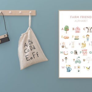 Farm Friends Alphabet Poster | Printable Farm Animals Abcs - Etsy
