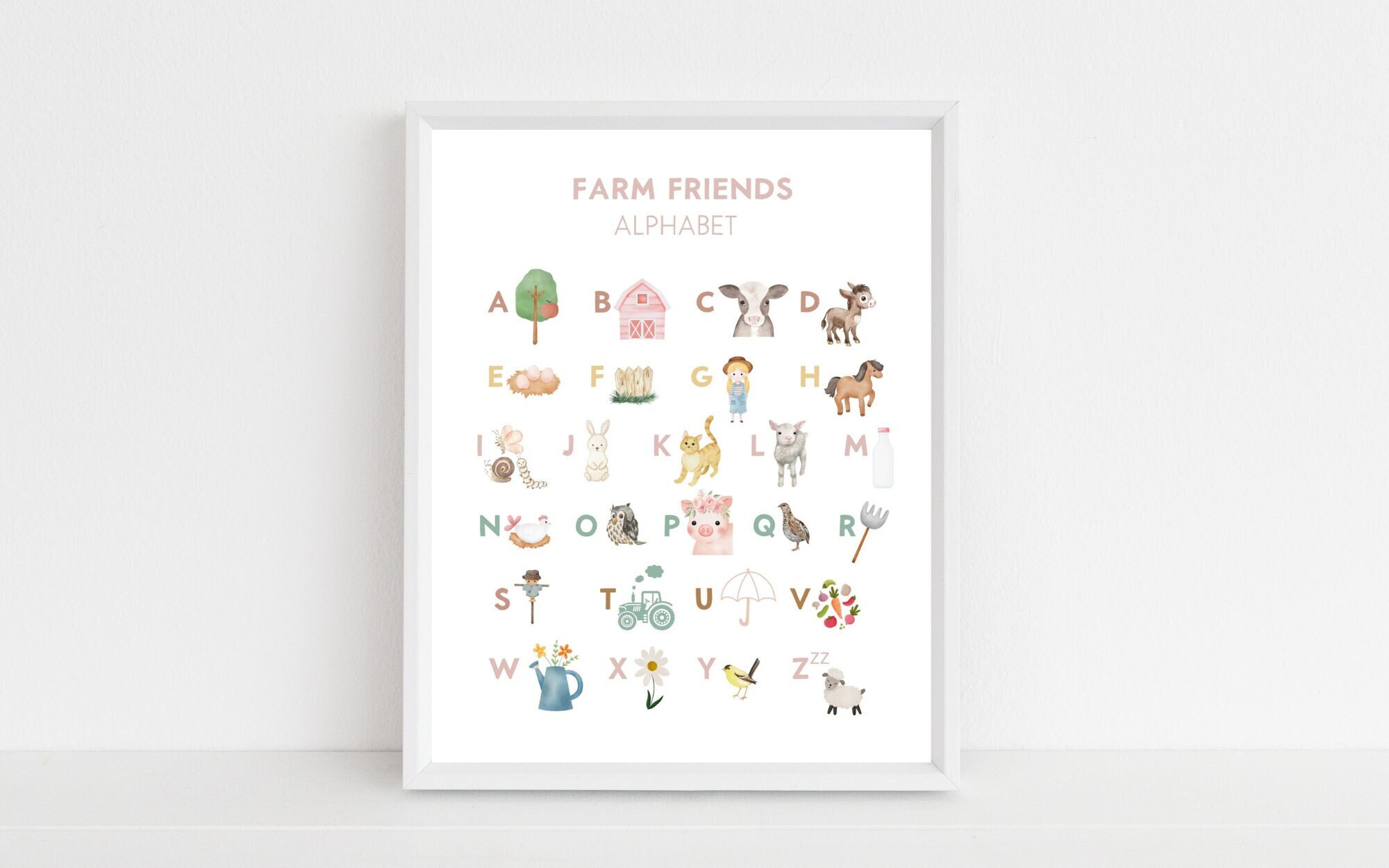 Farm Friends Alphabet Poster | Printable Farm Animals Abcs - Etsy