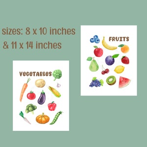Fruits & Vegetables Poster Set | Printable Play Kitchen Art ...