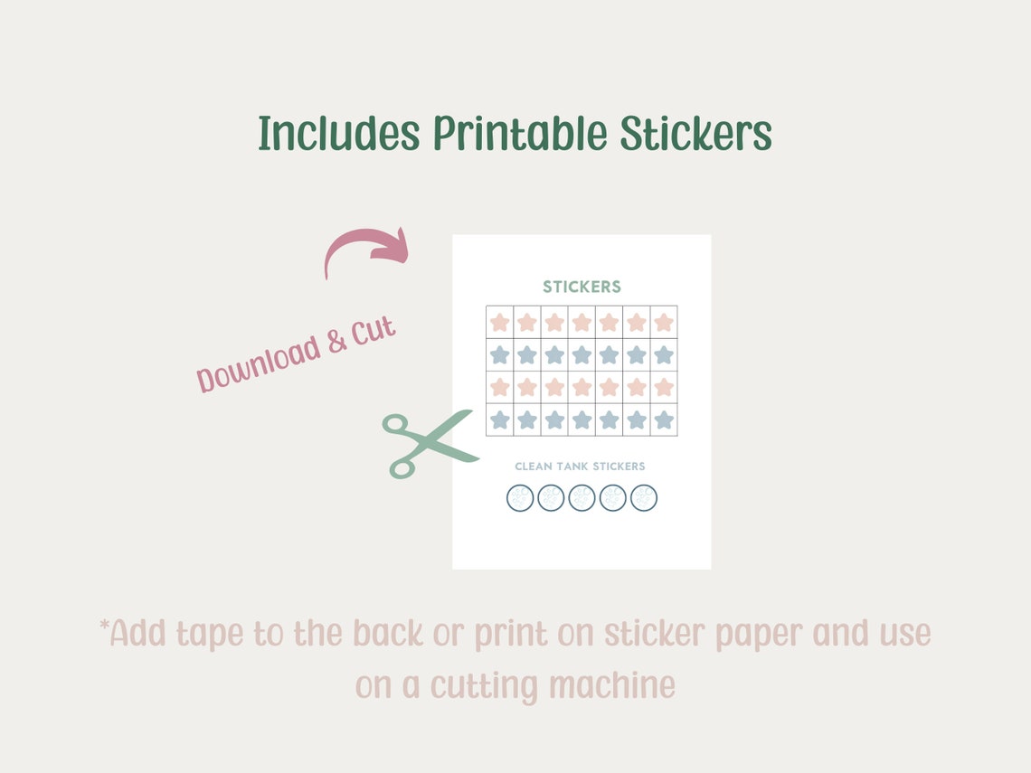 Printable Fish Chart | Fish Feeding Log for Kids | Sticker Chart | Pet ...