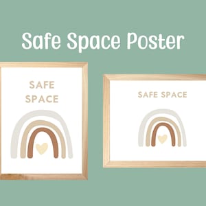 Safe Space Poster | Printable Rainbow Wall Art - Etsy