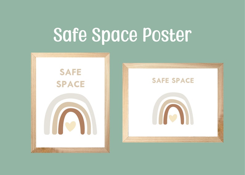 Safe Space Poster Printable Rainbow Wall Art - Etsy