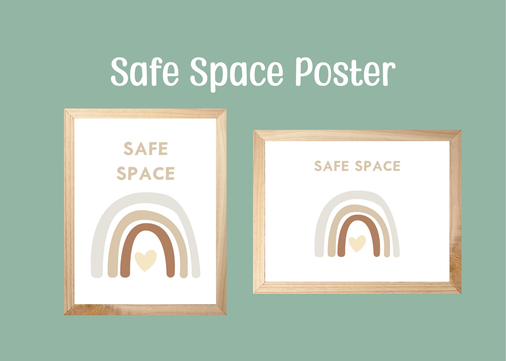 Safe Space Poster Printable Rainbow Wall Art - Etsy