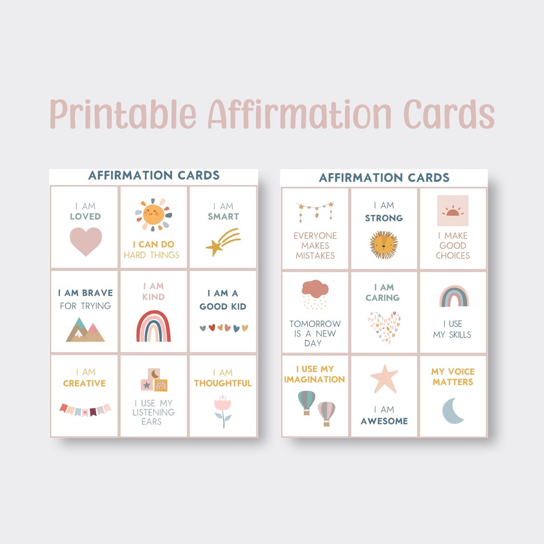 Positive Affirmation Cards for Kids | Printable Cards | Toddler ...
