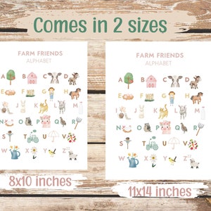 Farm Friends Alphabet Poster | Printable Farm Animals Abcs - Etsy