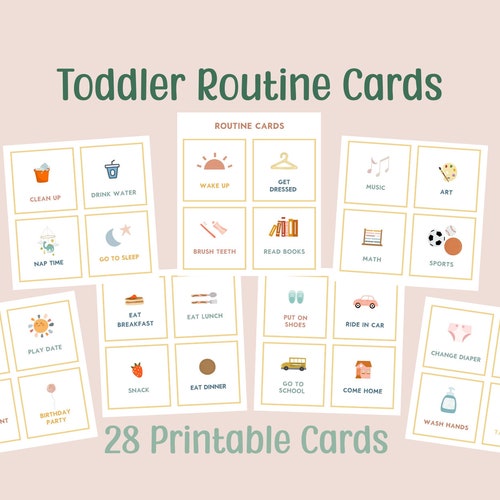 Printable Daily Routine Cards for Kids Visual Routine Cards - Etsy
