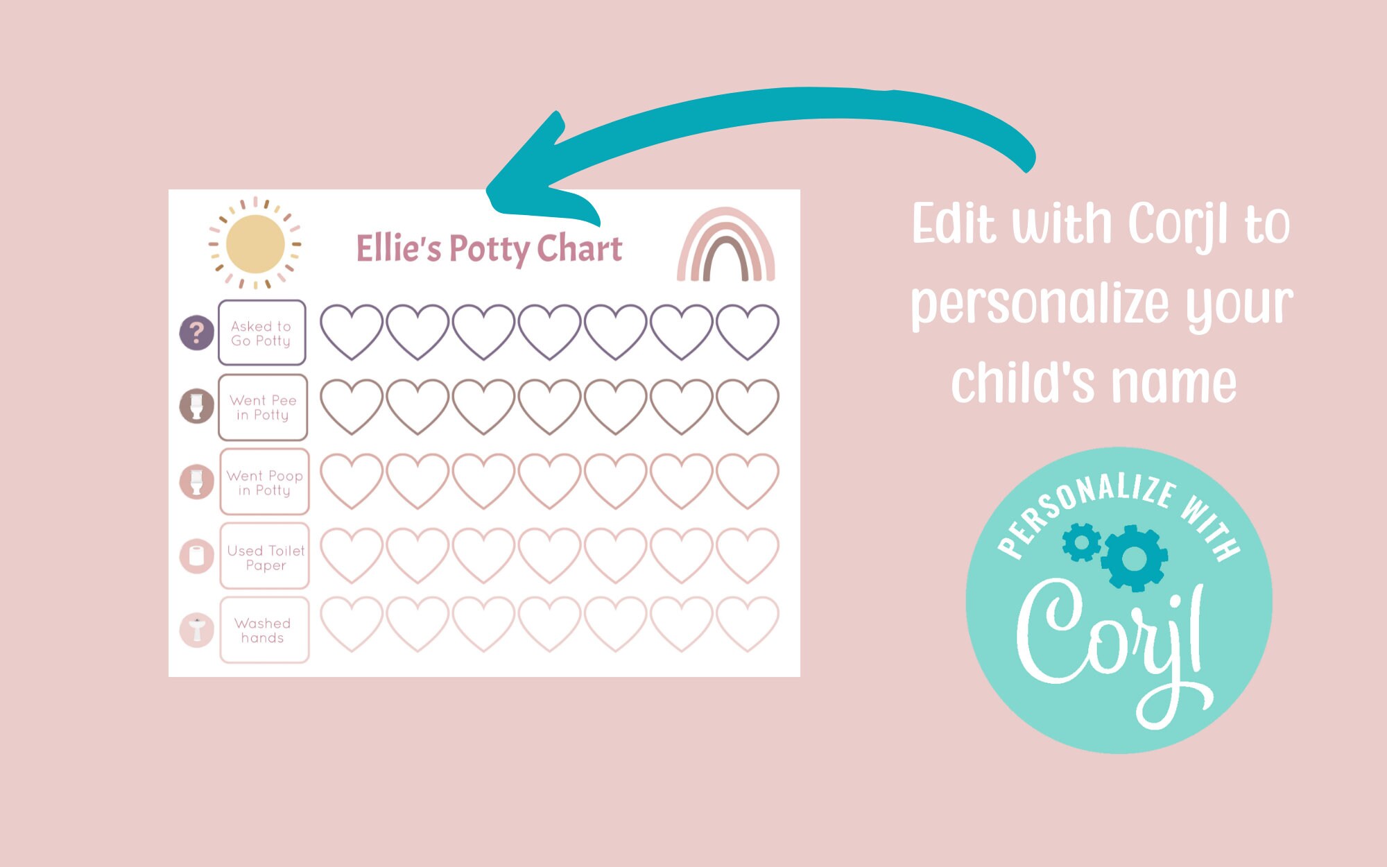 Personalized Potty Chart | Printable Potty Training Chart | Toddler ...