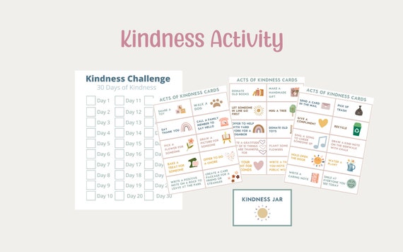 Kindness Activity Printable Acts of Kindness Cards Kind - Etsy