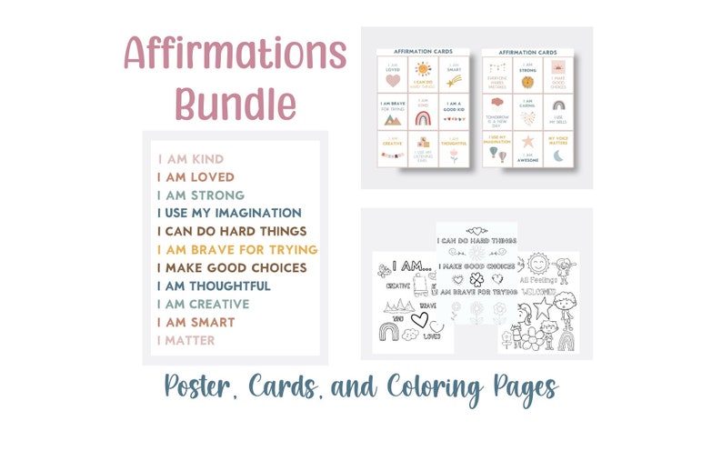 Affirmations Bundle: Printable Poster Toddler Affirmation - Etsy