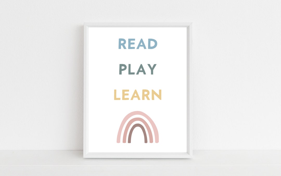 Playroom Poster | Printable Read Play Learn | Playroom Sign | Digital ...