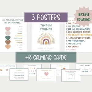 Time-in Corner Bundle: Feelings Chart, Positive Affirmation Poster ...