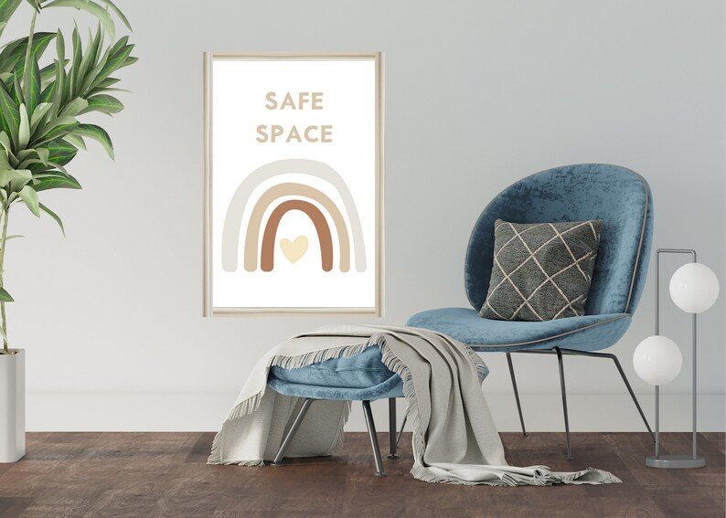 Safe Space Poster Printable Rainbow Wall Art - Etsy