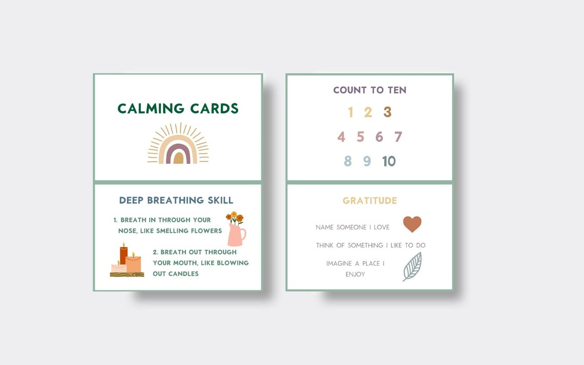 Calming Cards for Children Printable Toddler Cards | Etsy
