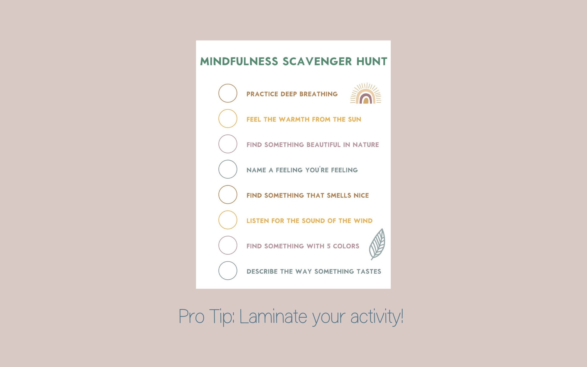 Mindfulness Scavenger Hunt | Instant Download Anxiety Relief Game ...