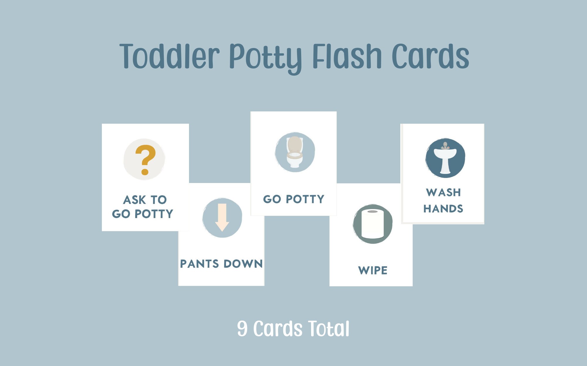 Potty Training Chart Bundle: Reward Chart, Potty Training Flash Cards ...