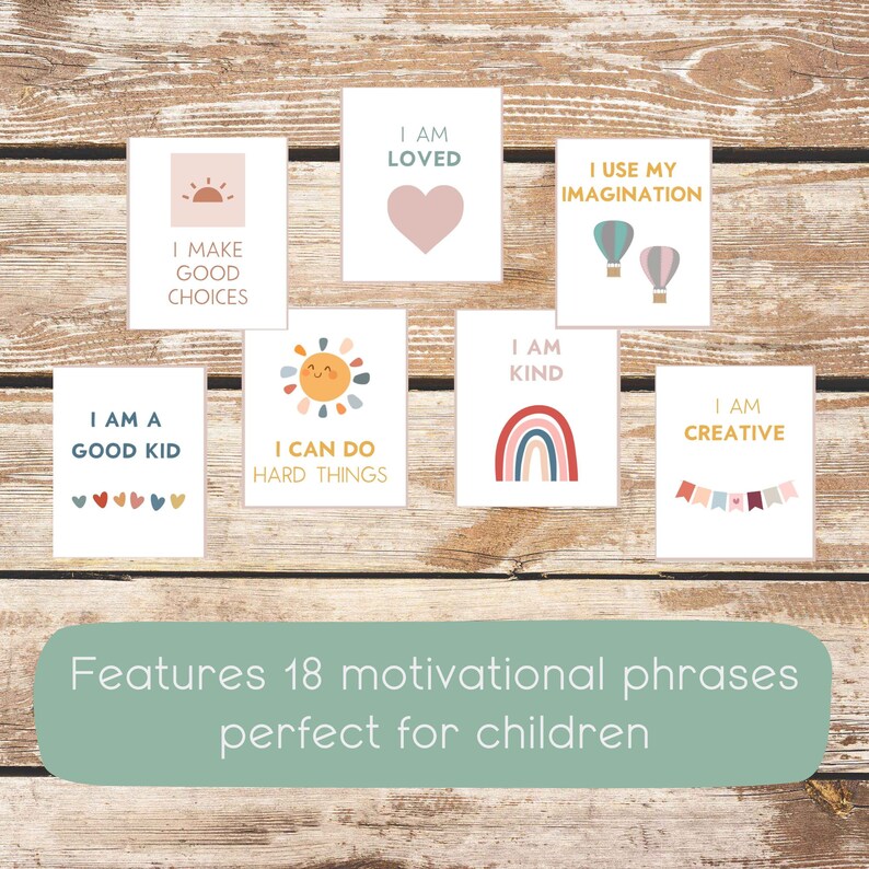 Affirmations Bundle: Printable Poster, Toddler Affirmation Cards, and ...