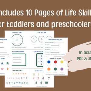 Life Skills Preschool Printables | Kids Worksheets | Instant Download ...