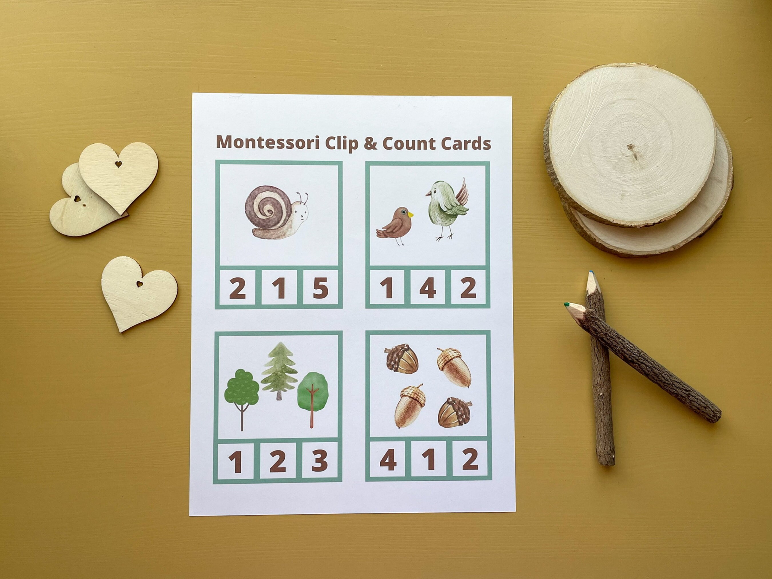 Montessori Clip & Count Cards Printable Flash Cards - Etsy