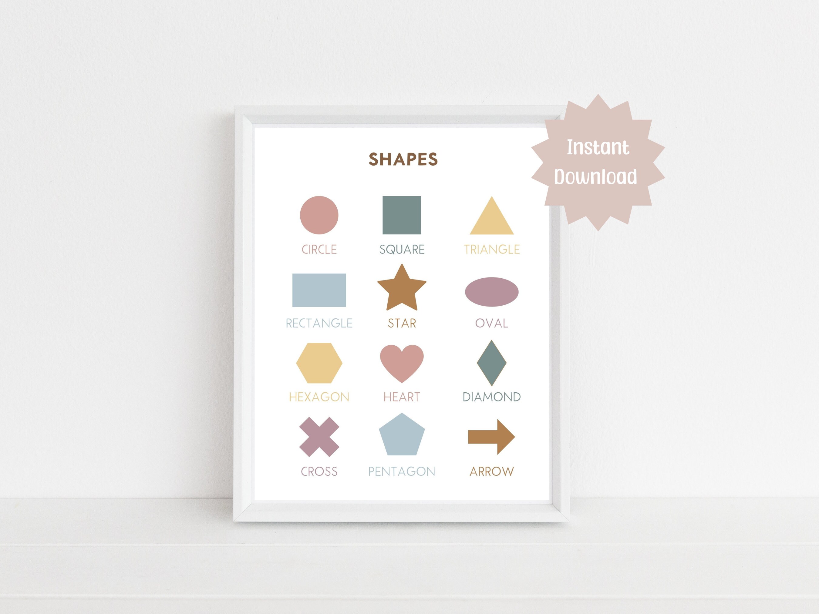 Geometric Shapes Chart | Printable Preschool Educational Poster ...