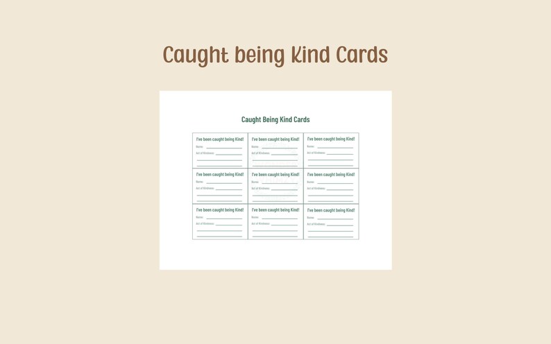 Kindness Certificate and Kind Cards for Kids | Printable Award ...