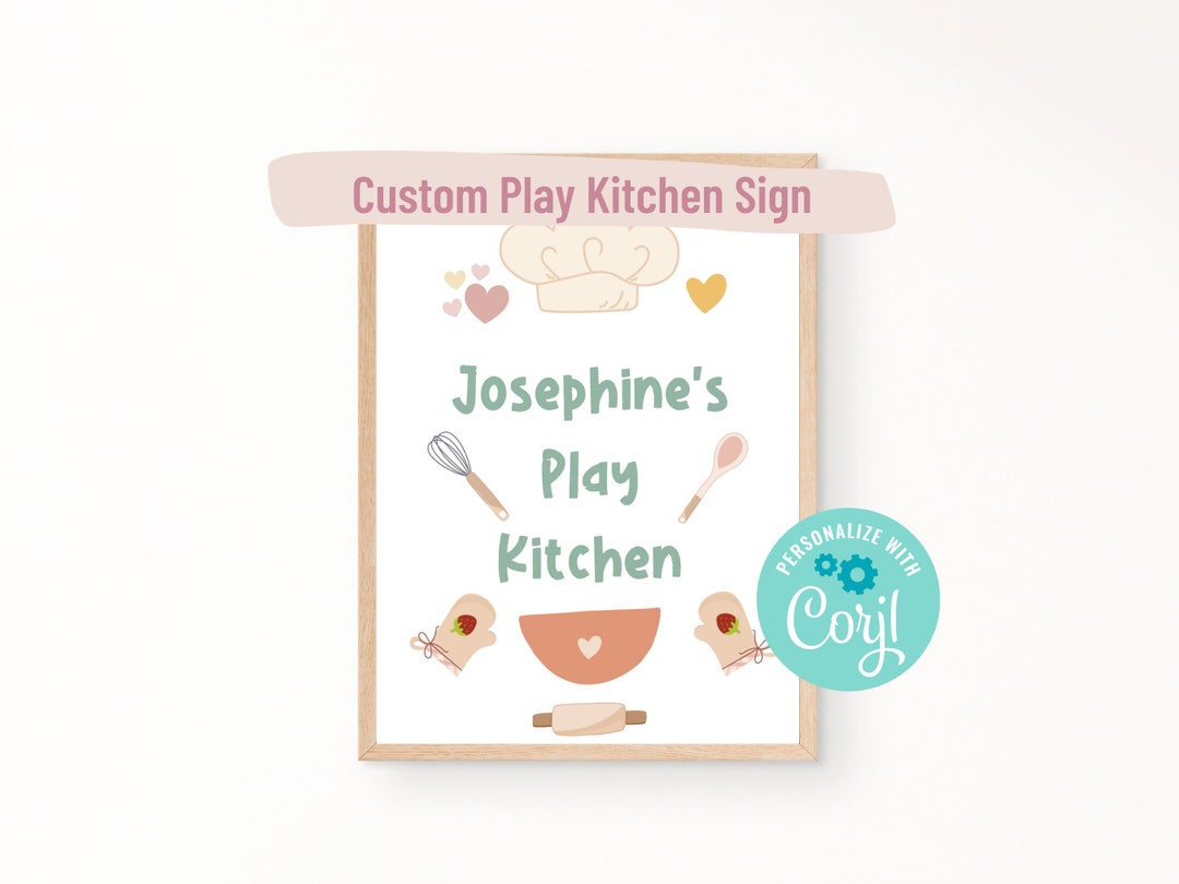 Play Kitchen Sign | Printable Custom Name Sign | Playroom Decor ...