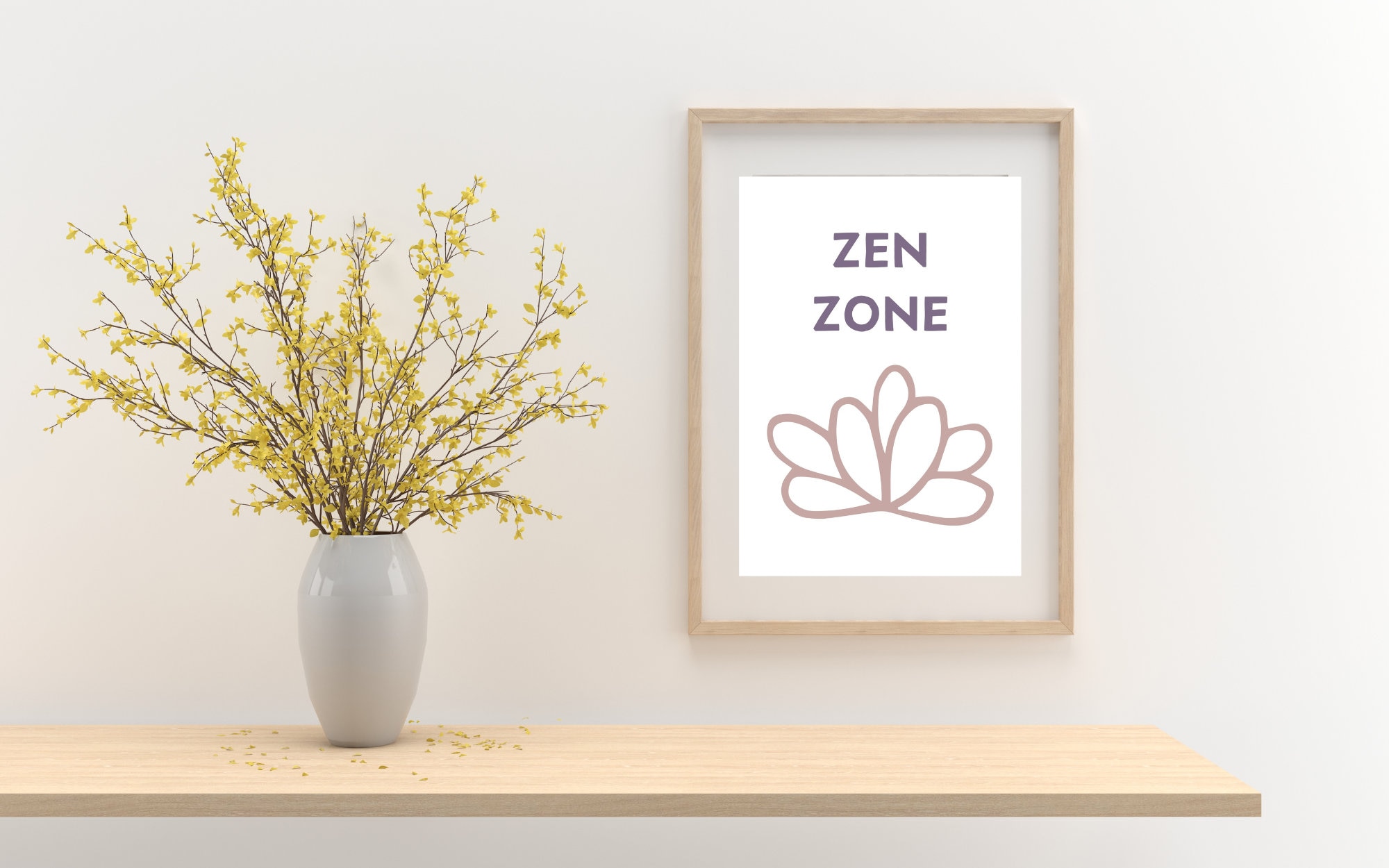 Zen Zone Poster | Digital Download | Lotus Flower Art | Calm Corner ...