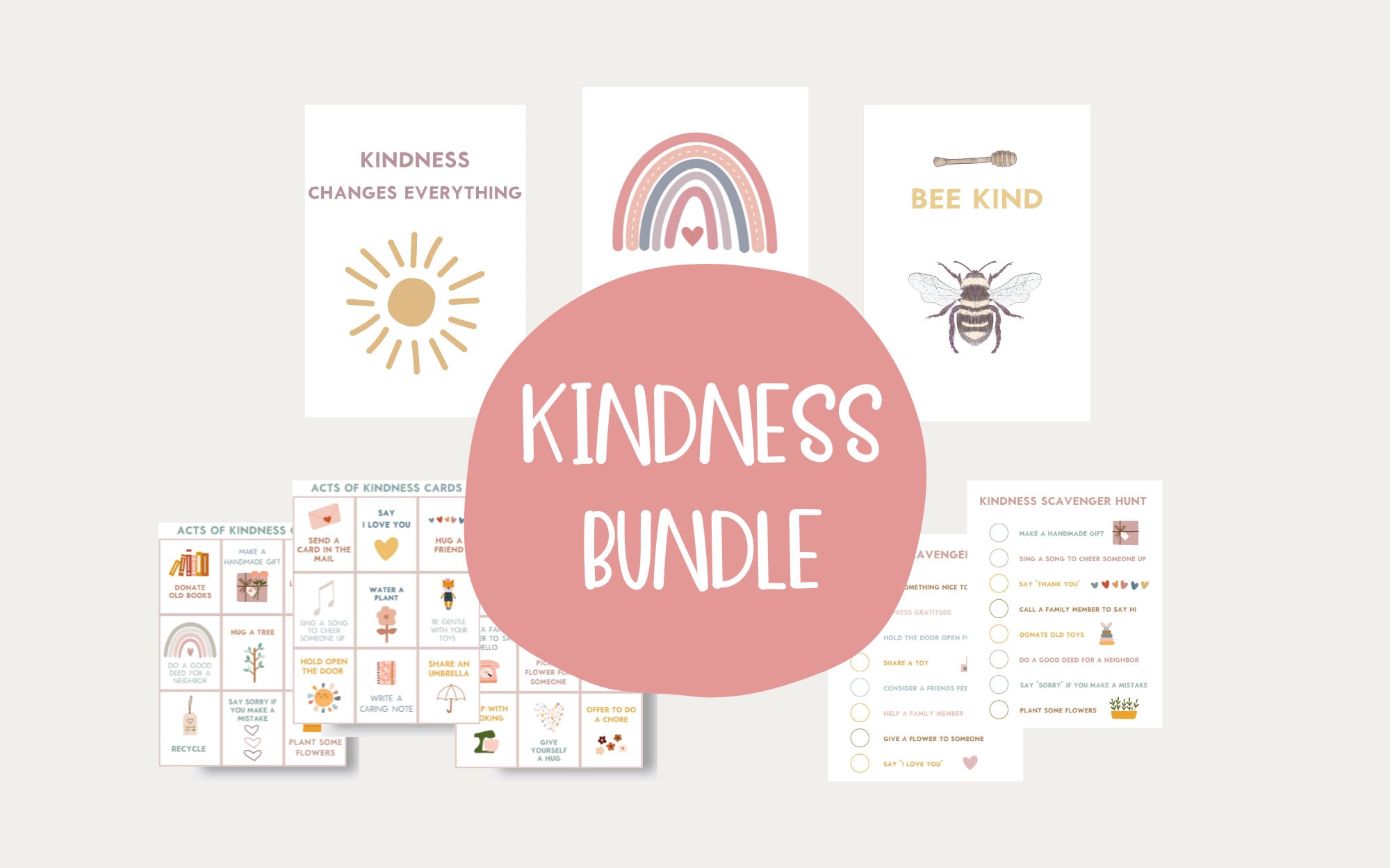 Kindness Bundle: Choose Kindness Poster, Kindness Changes Everything ...