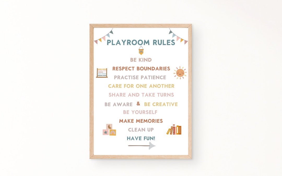 Playroom Rules Printable Poster | Digital Download Montessori Poster ...