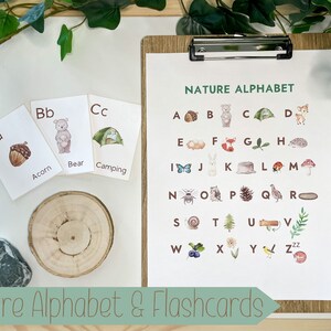 Nature Alphabet Poster & Printable Flashcards | Montessori Materials - Etsy