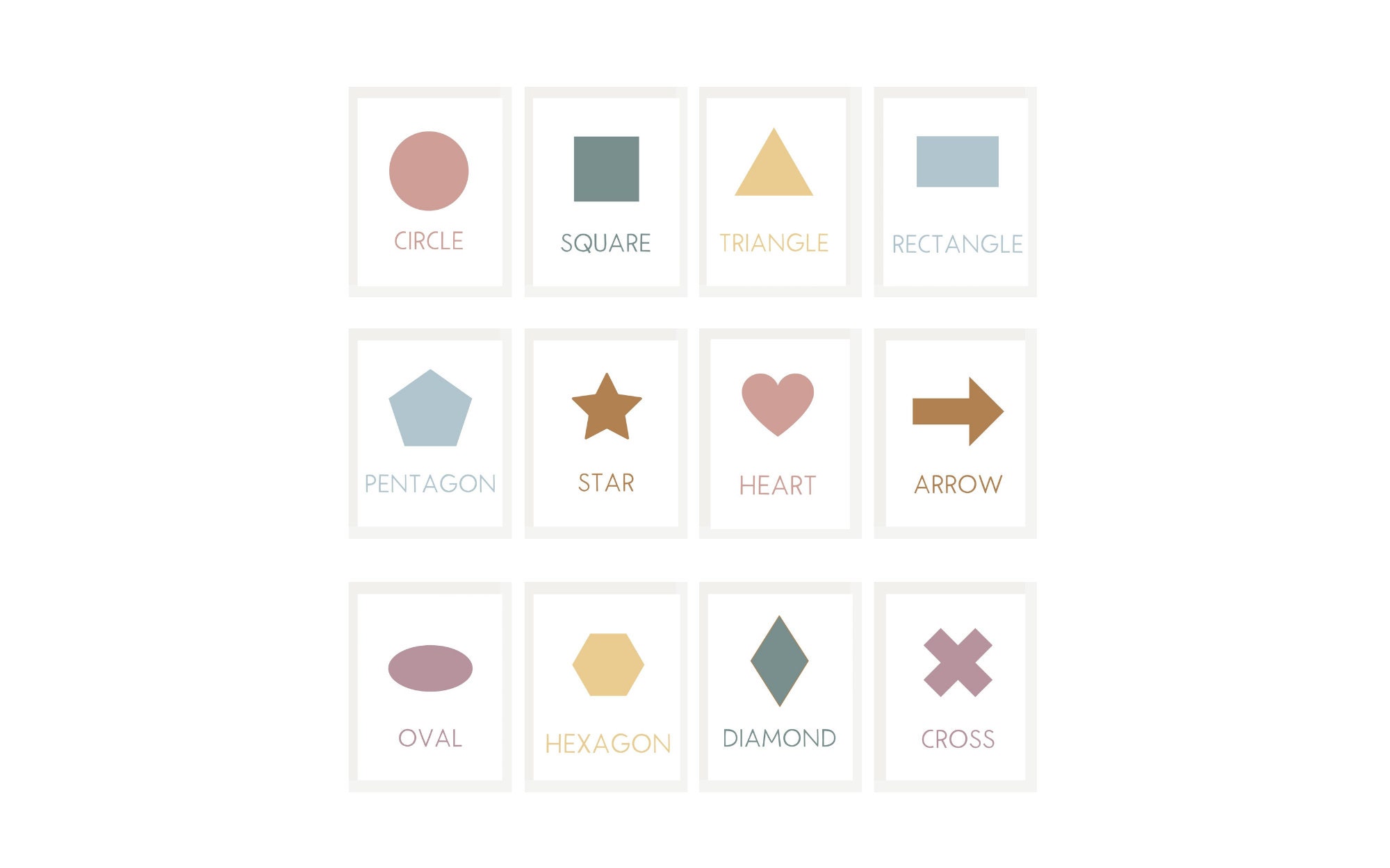 Geometric Shapes Flashcards | Montessori Educational Printable (digital ...