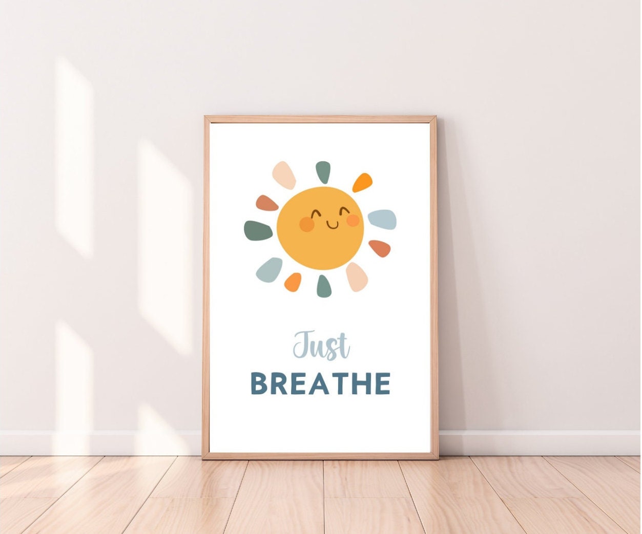 Just Breathe Poster | Printable Sunshine Toddler Wall Art | Digital ...