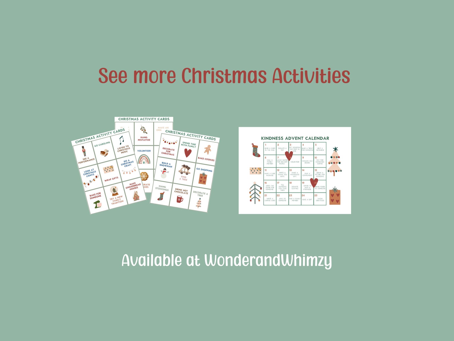 Christmas Kindness Challenge Printable Random Acts of Kindness Cards ...