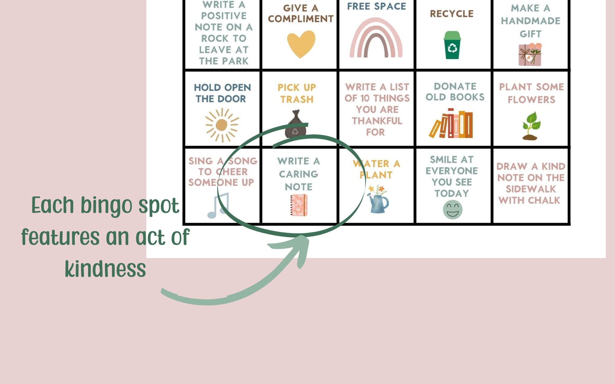 Kindness Bingo | Printable Acts of Kindness | Digital Download - Etsy