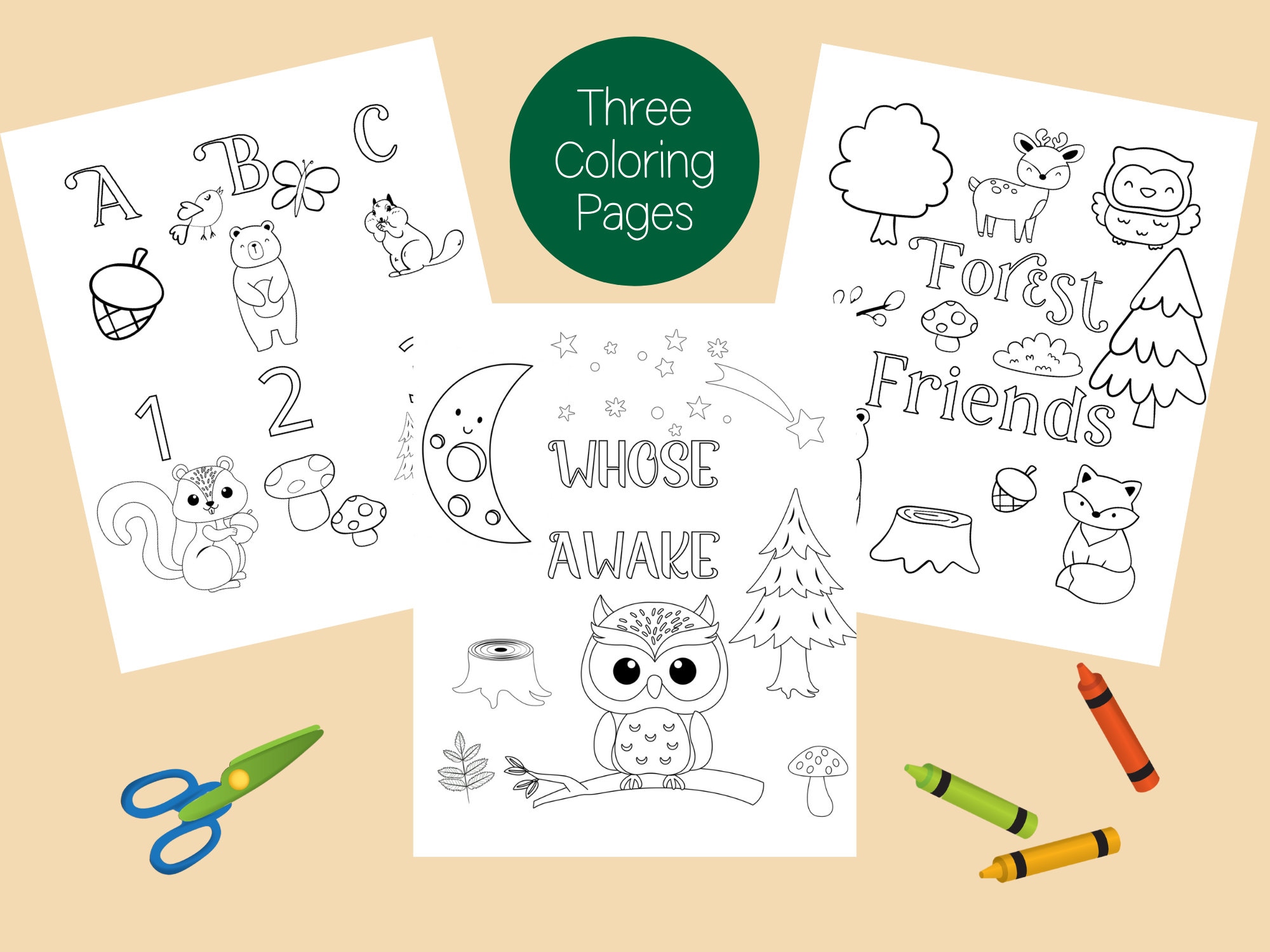 Printable Coloring Pages | Woodland Animals | Forest Friends ...