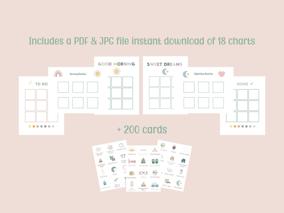 Kids Routine Charts and Visual Schedule Cards Printable - Etsy